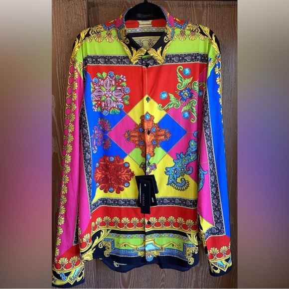 Versace | Shirts | Versace Medusa Rare Byzantine Jewels Baroque ...